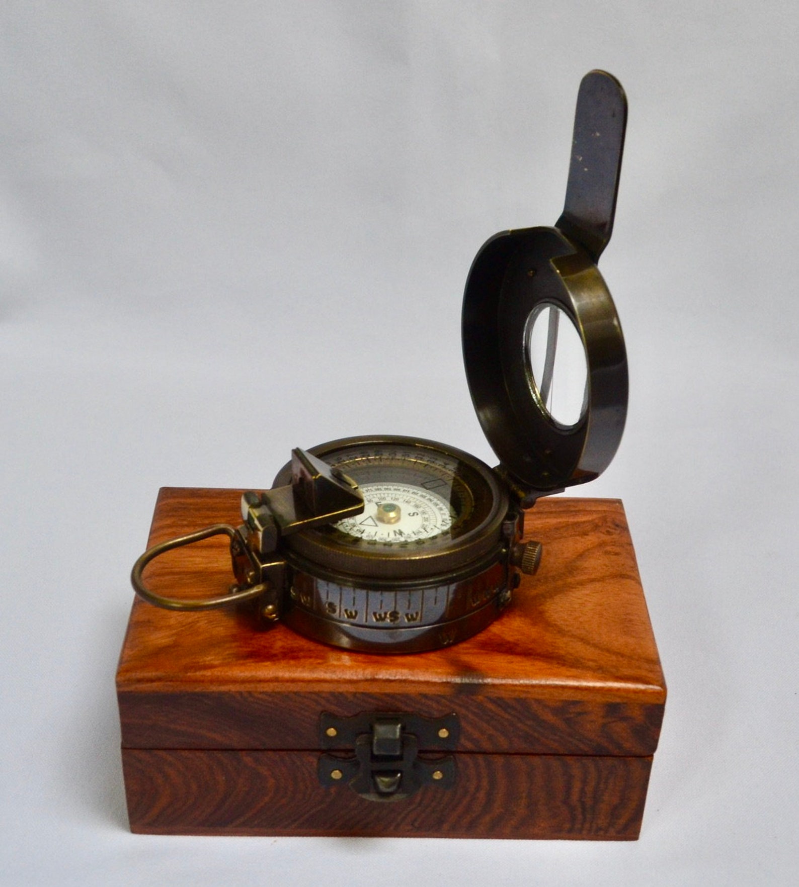 Black British Army Style Prismatic Marching Compass in a Wood Box - Etsy