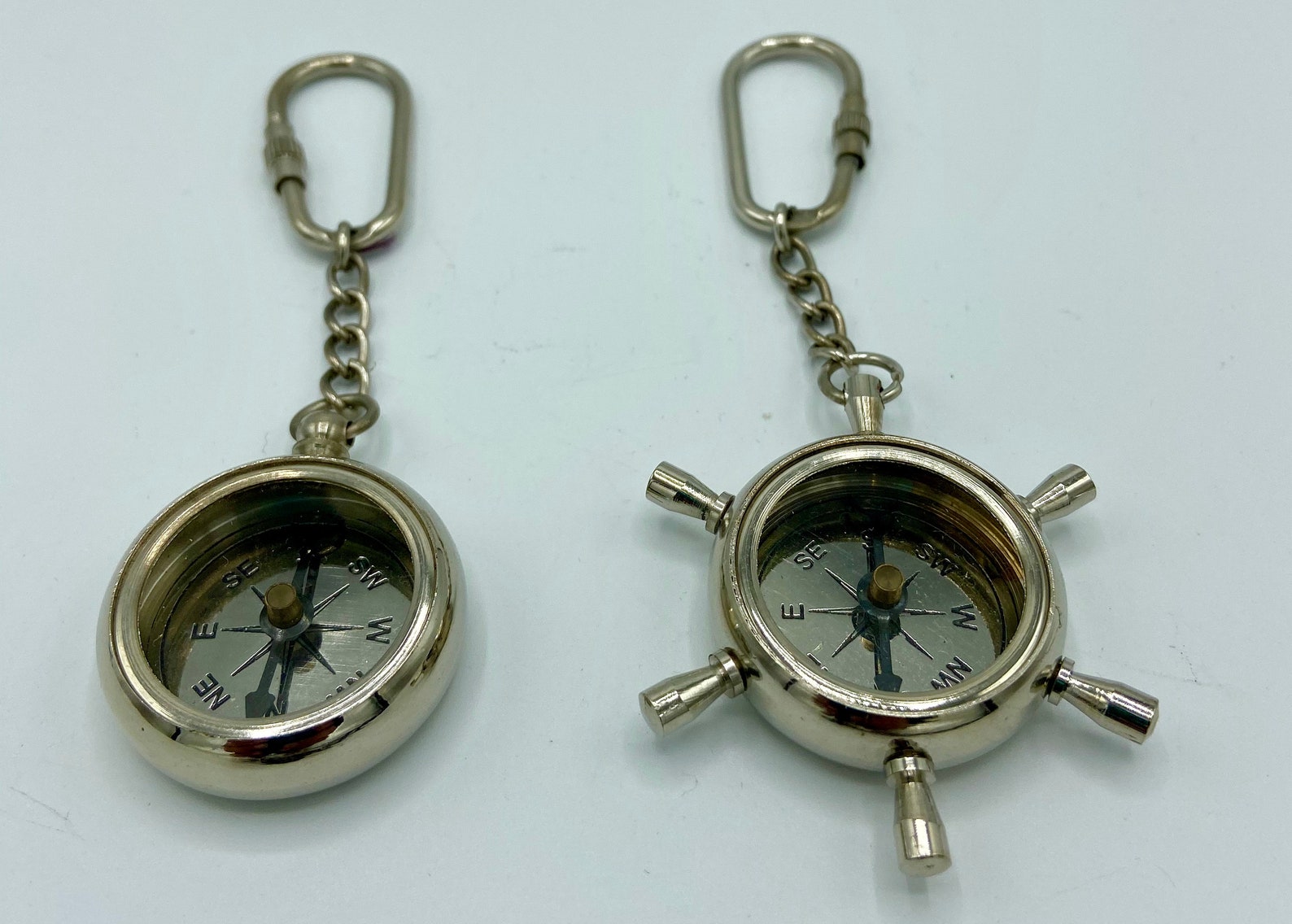1.25 Key Ring Compass and Ship Wheel Compass 8 Types - Etsy UK