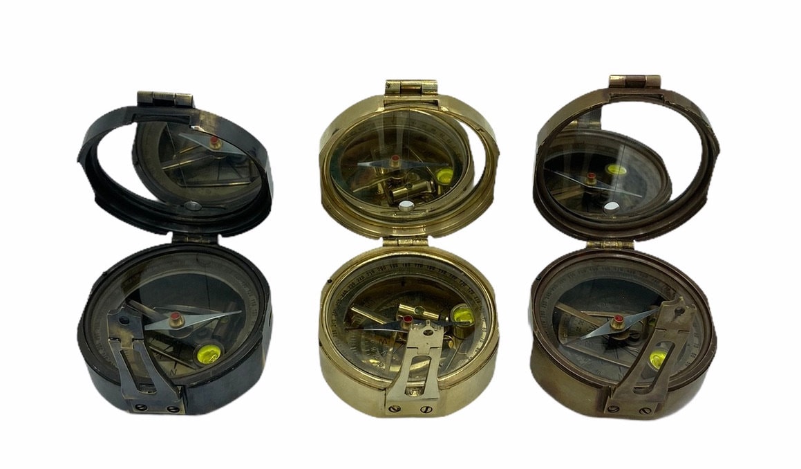 3 Brunton Style Pocket Transit Surveying or Geology Compass in a Box ...