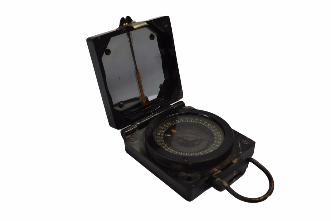 Antique Circa 1940s British Army 2nd WW Bakelite Compass in a Wood Box ...