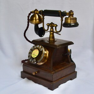 Wooden Box 1930's style Cradle Telephone with a Tray | Etsy