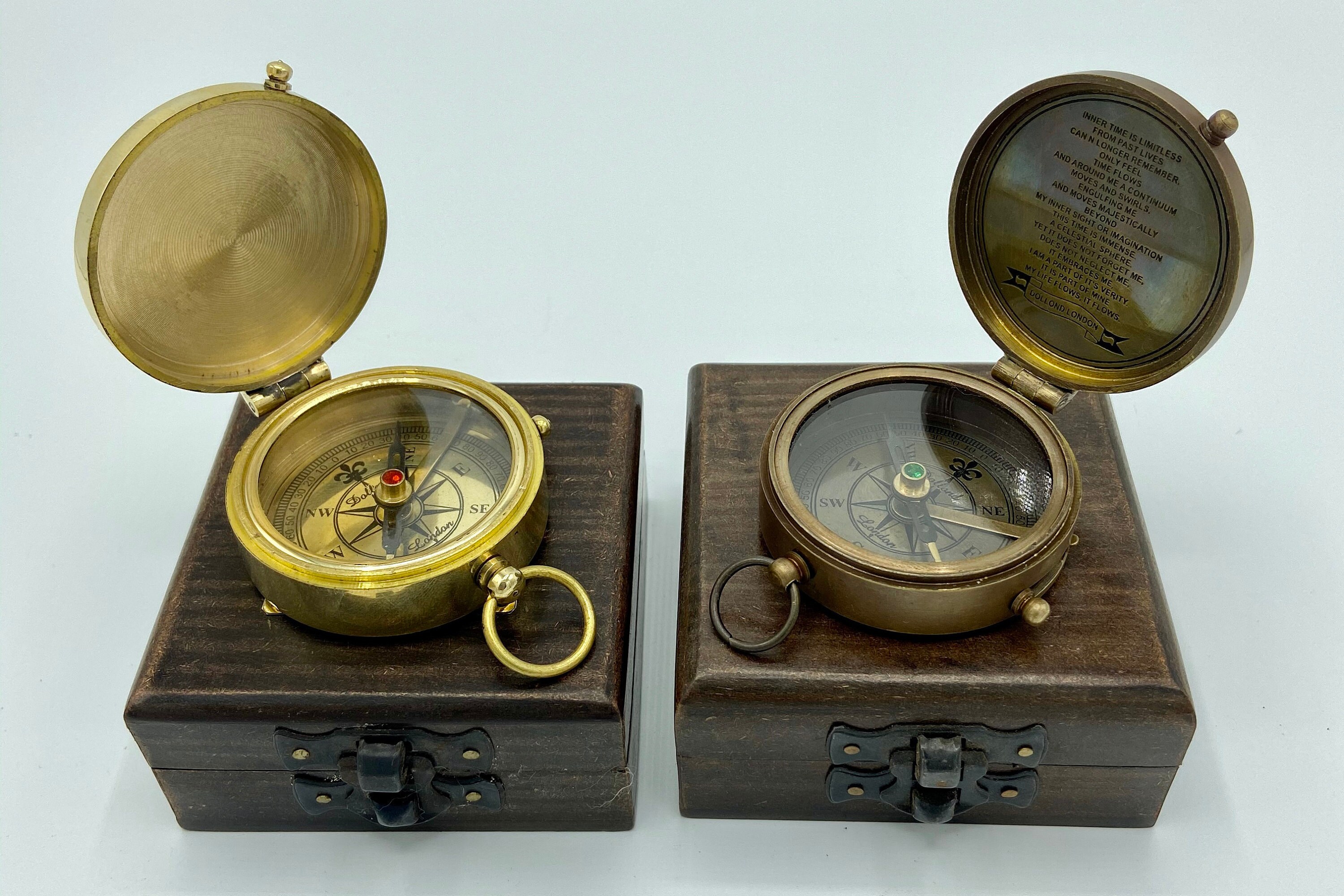 2.5 victoria Compass in a Special Wood Box Brass or - Etsy