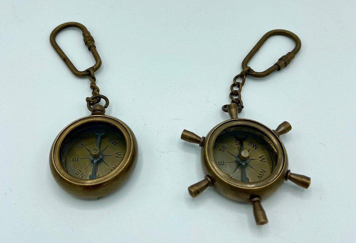 1.25 Key Ring Compass and Ship Wheel Compass 8 Types - Etsy UK