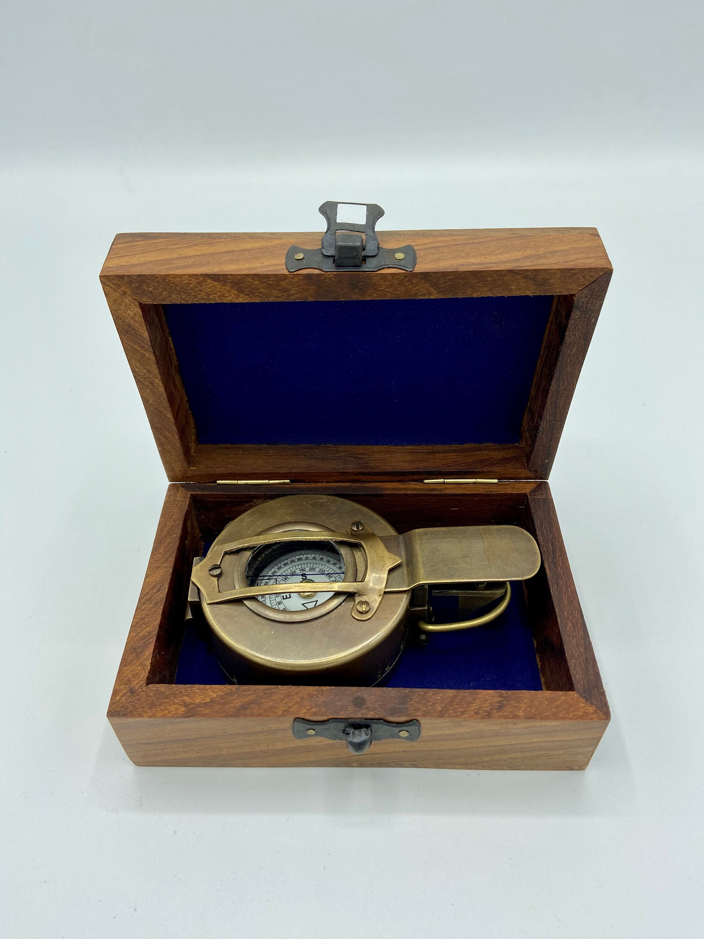 Bronze Army Style Prismatic Marching Compass in a Wood Box - Etsy