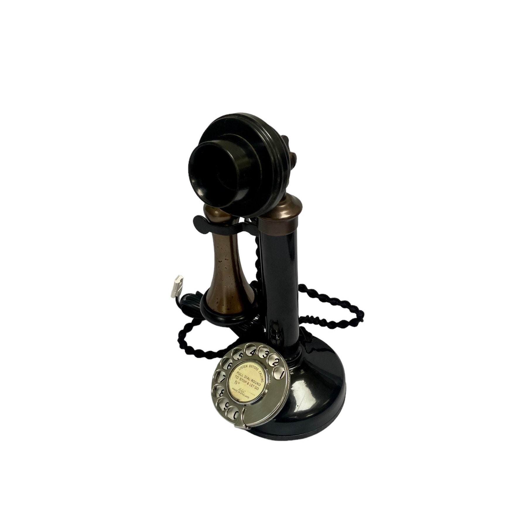 Antique 1900/1910's Black and Bronze English GPO Candlestick Telephone ...