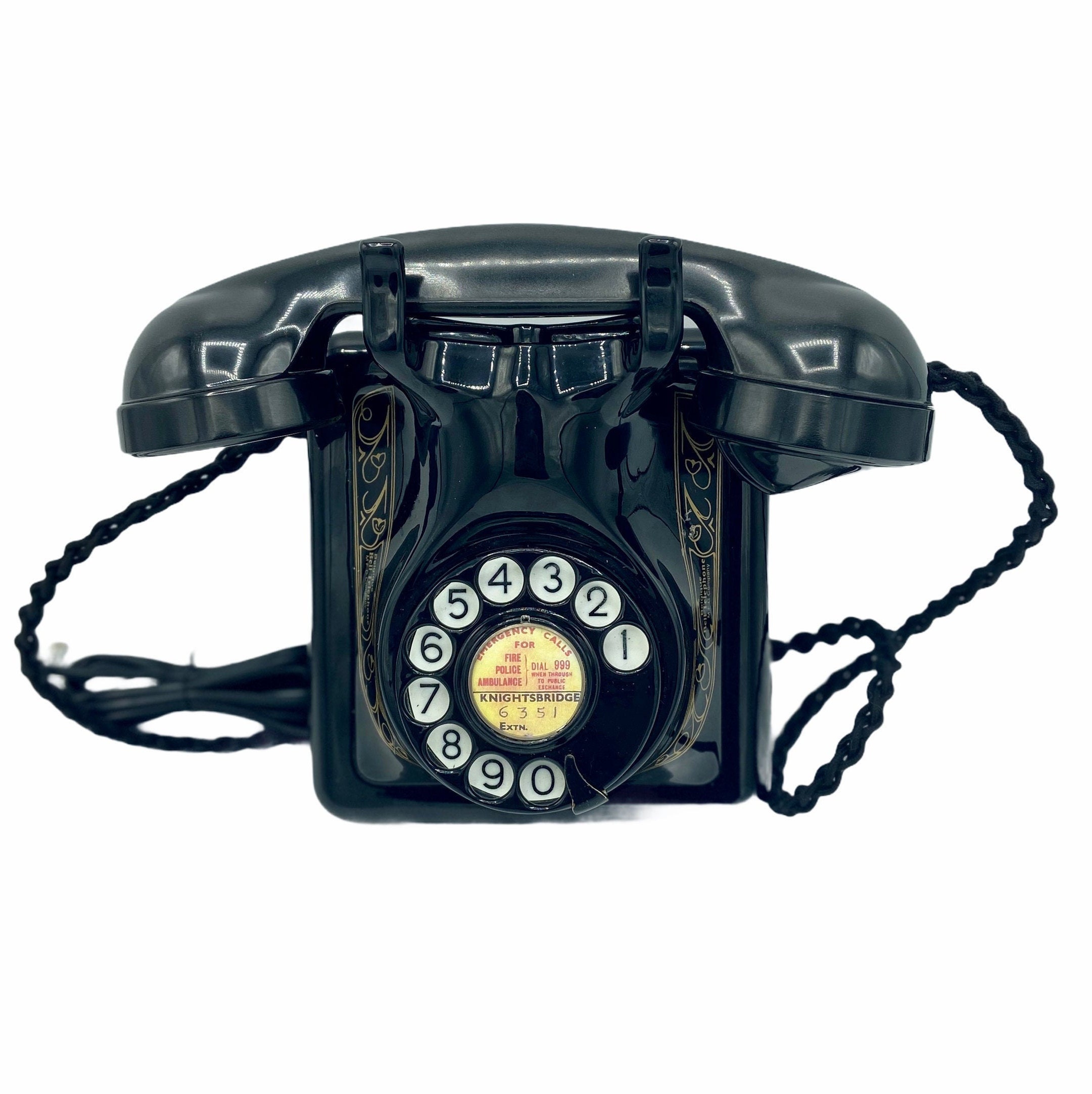 Antique Original Black 1950's Belgium Bell Wall Telephone - Etsy