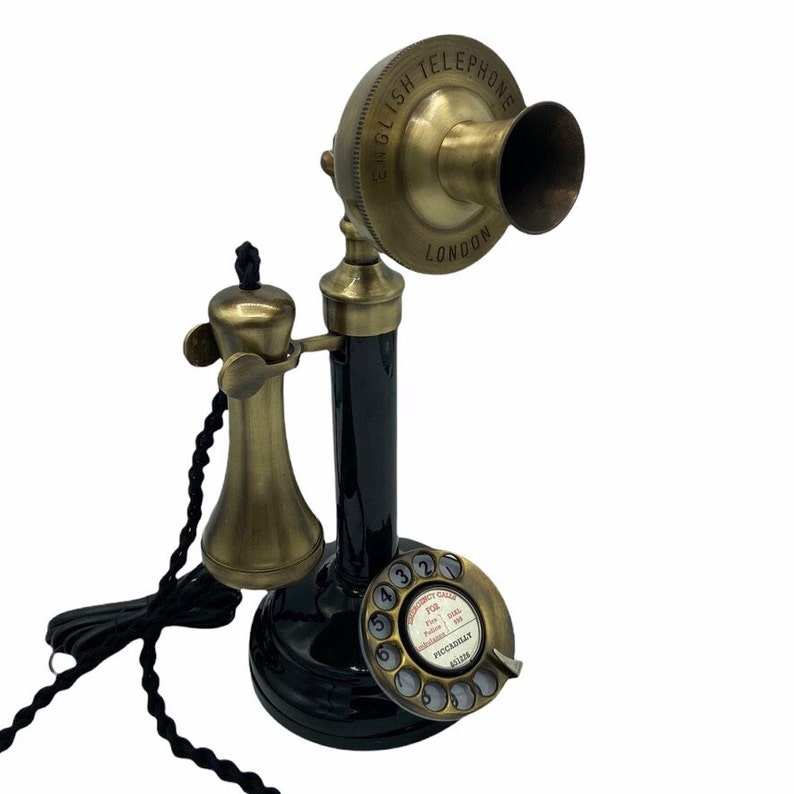 Brushed & Black 1920's Style Candlestick Telephone ( 3 Versions ) - Etsy UK