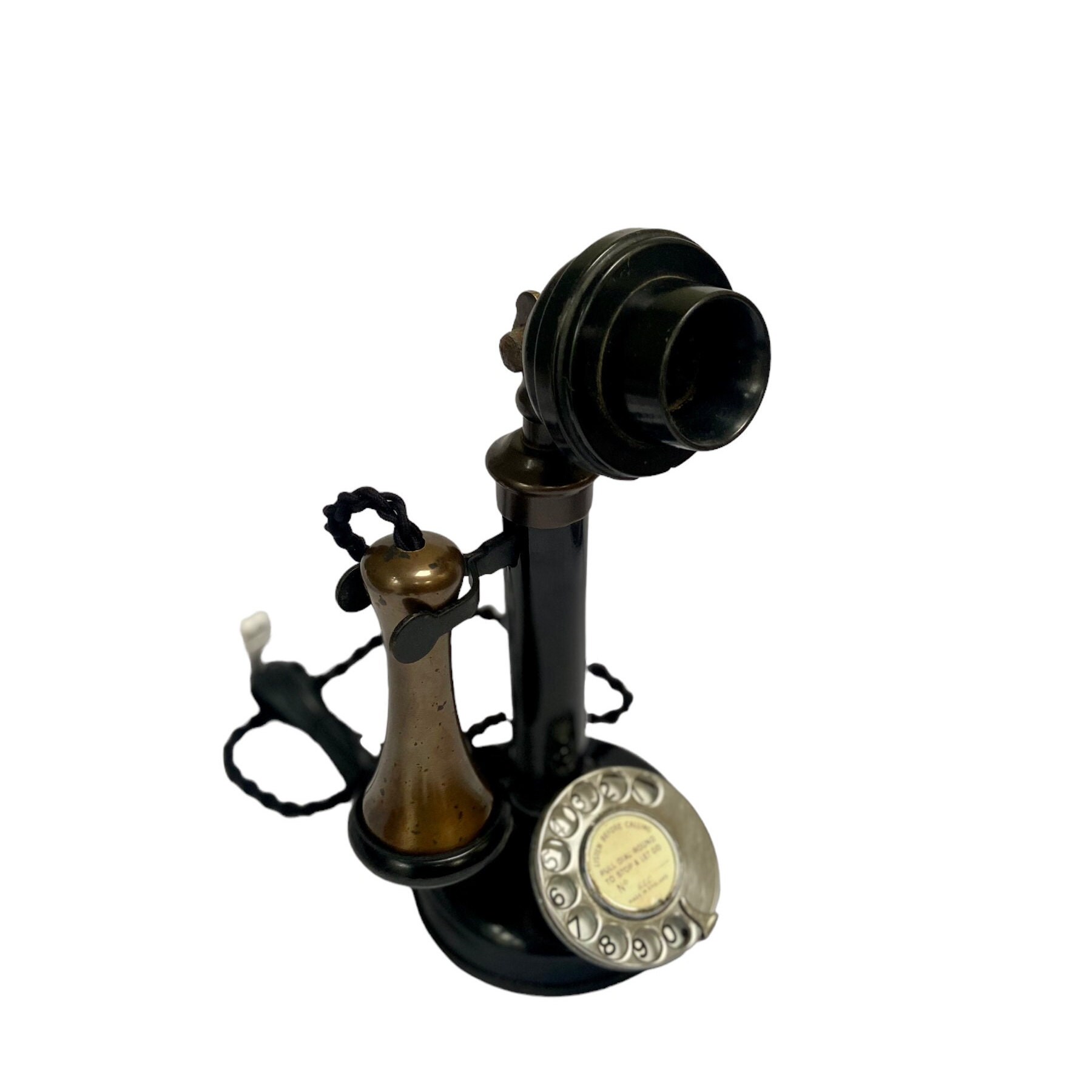 Antique 1900/1910's Black and Bronze English GPO Candlestick Telephone ...