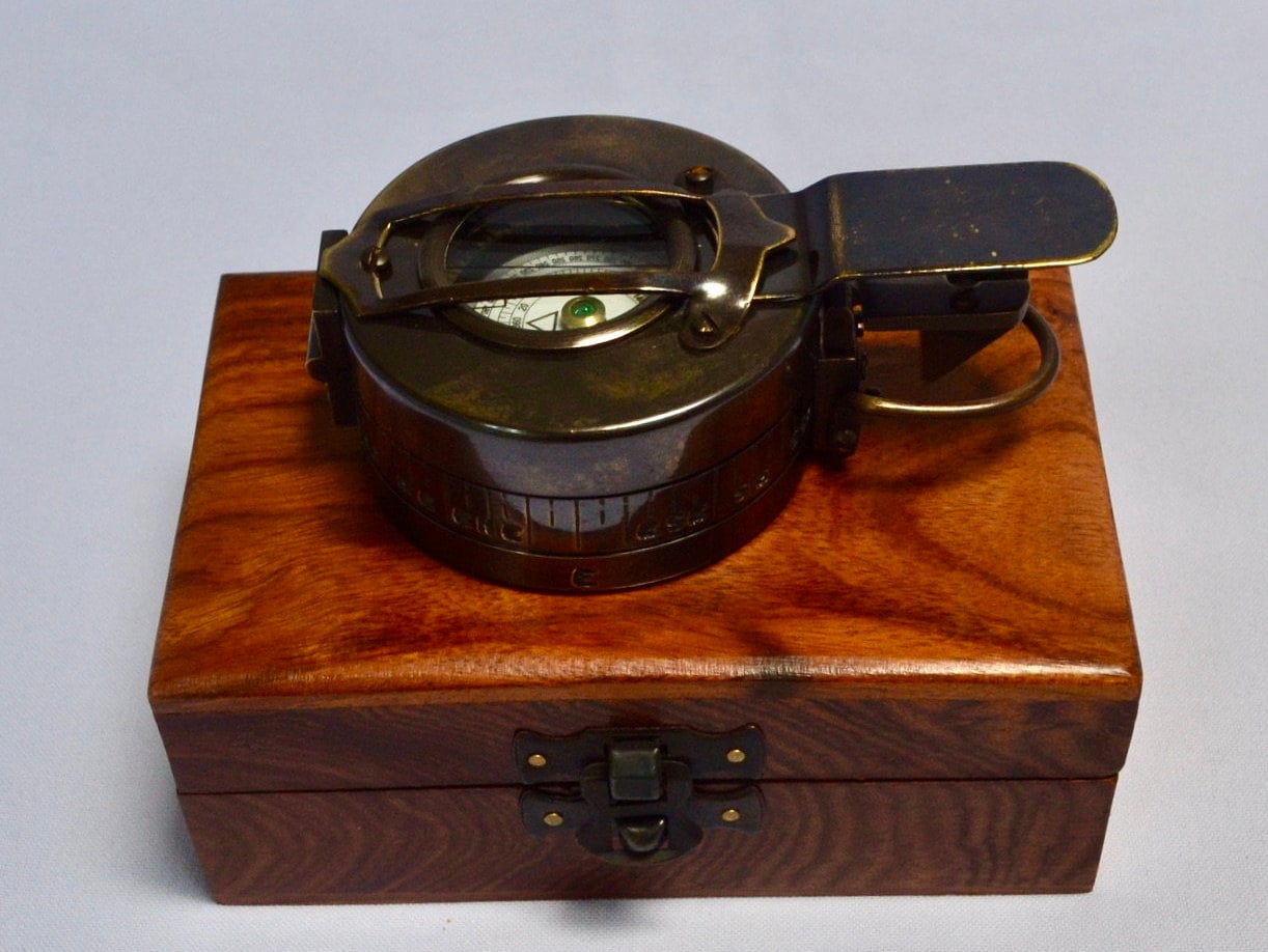 Black British Army Style Prismatic Marching Compass in a Wood Box - Etsy