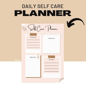 Self Care Planner, Self Care Printable, Self Care for Women, Daily Self ...