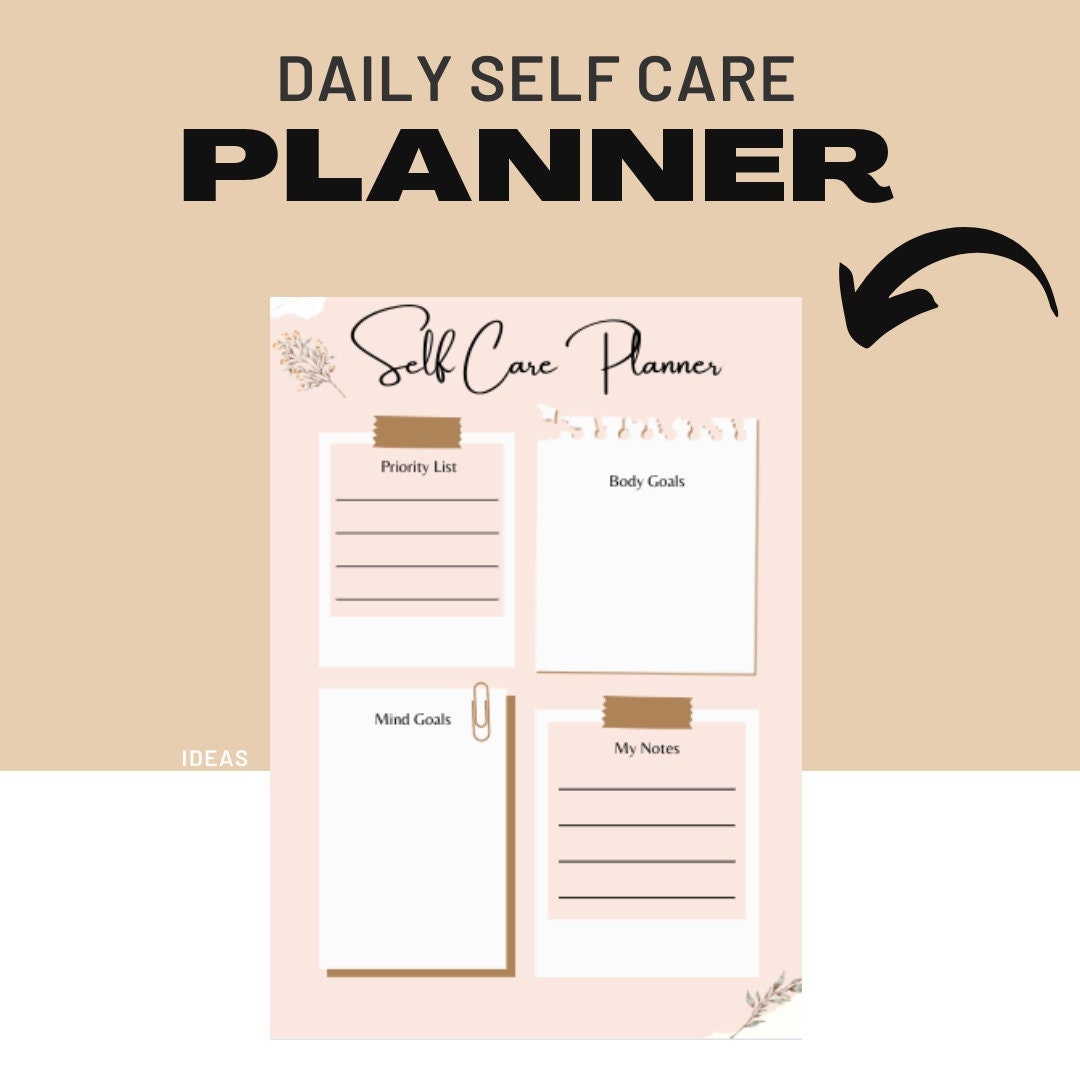 Self Care Planner, Self Care Printable, Self Care for Women, Daily Self ...