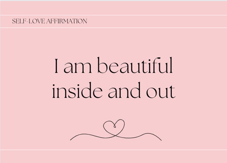 Pink Self Love Affirmation Cards, Printable Affirmation Cards, Positive ...