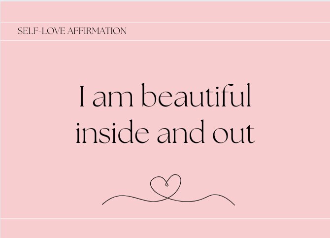 Pink Self Love Affirmation Cards, Printable Affirmation Cards, Positive ...