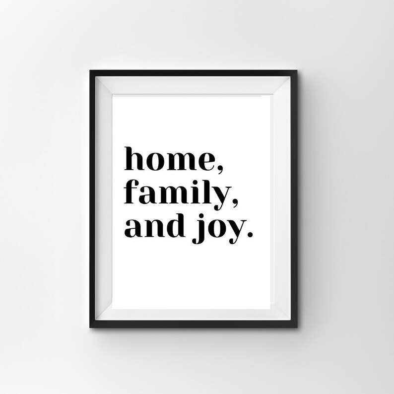 Home, Family, and Joy Home Decor Printable Wall Art, Prints, Wall Decor ...