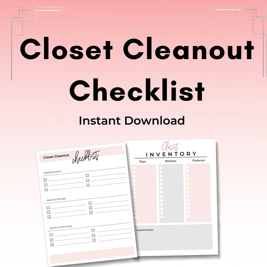Closet Cleanout Checklist : Organize Closet Checklist, Declutter Closet ...