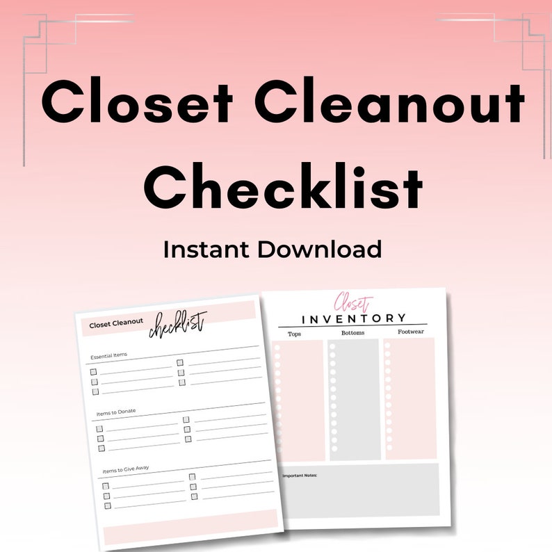 Closet Cleanout Checklist : Organize Closet Checklist, Declutter Closet ...