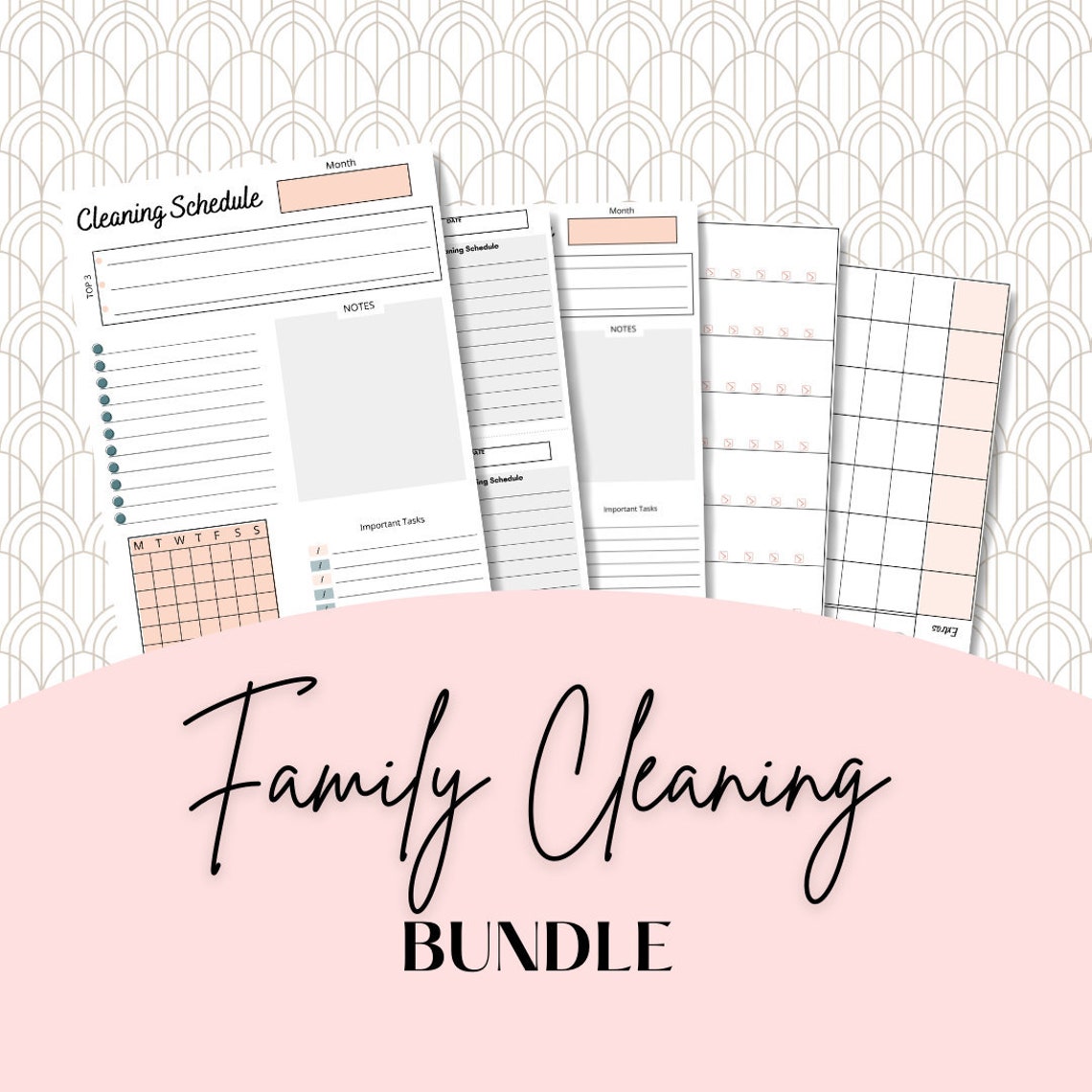 Family Cleaning Planner Bundle: Cleaning Schedule, Cleaning ...