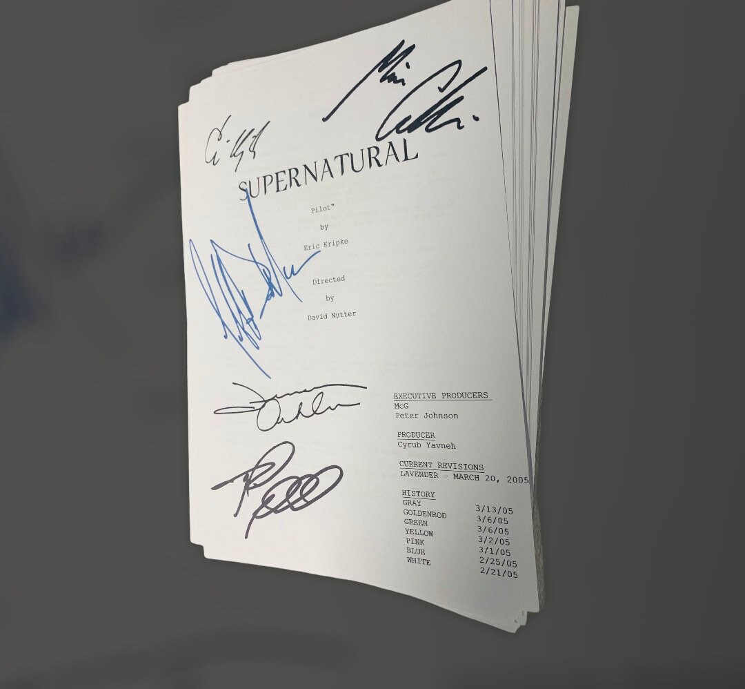 Supernatural Signed Script Pilot Misha Collins Jensen - Etsy