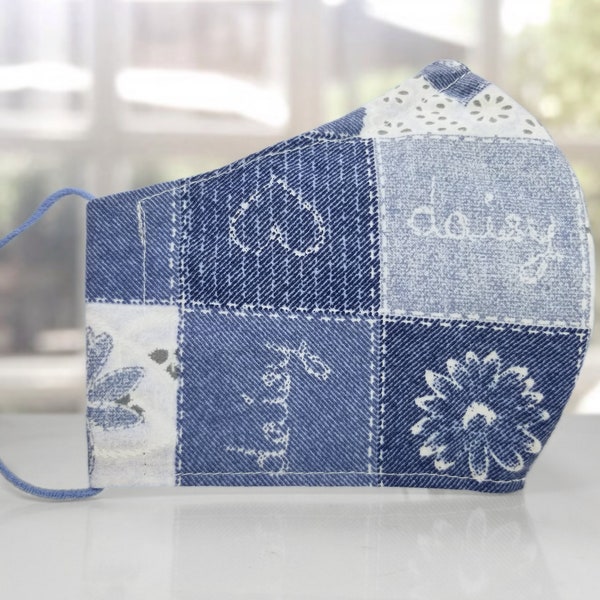 Denim Face Mask - Etsy
