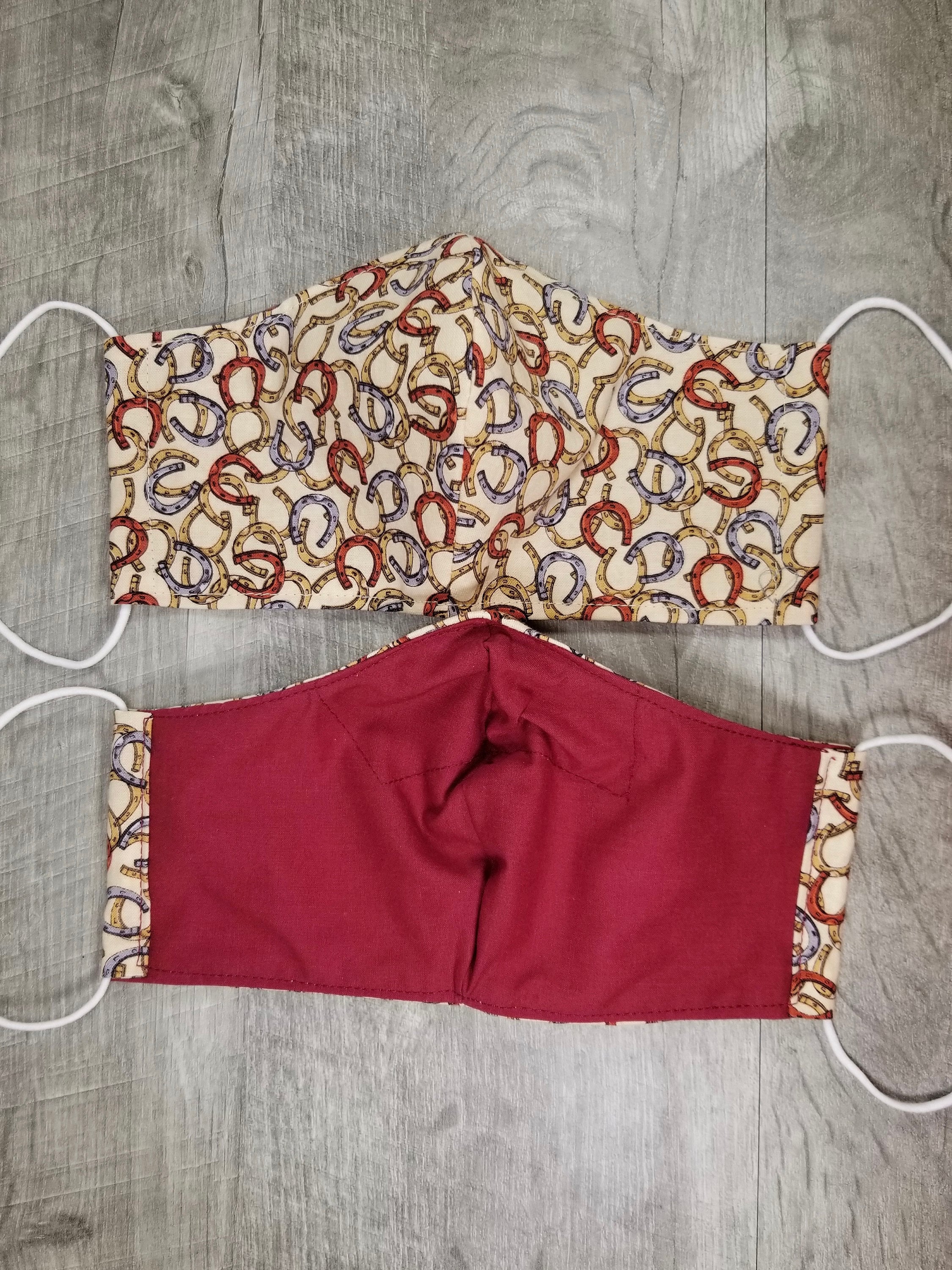 Face Mask HORSE SHOE Print Rust-proof Nose Wire Teen/adult | Etsy