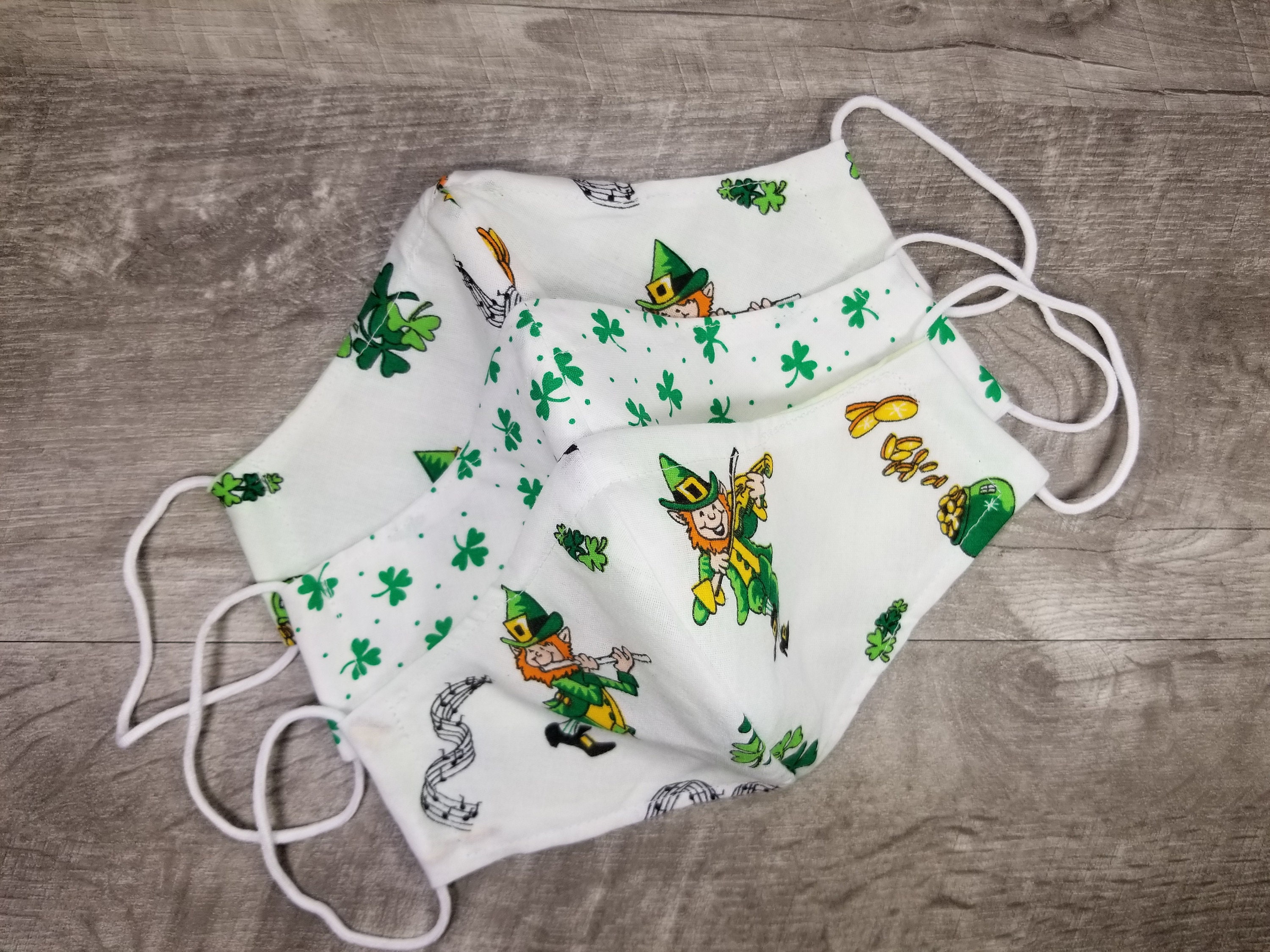 LEPRECHAUN Face Mask with Nose Wire Adult & Kid sizes | Etsy