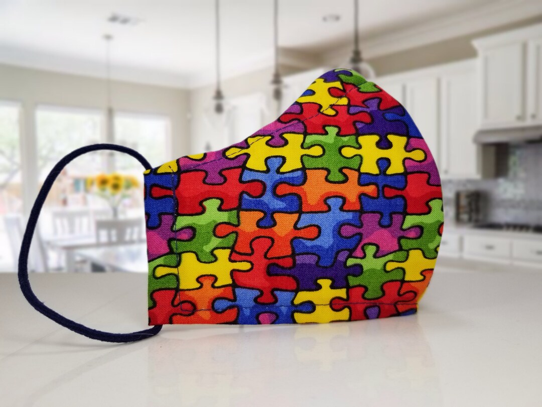 JIGSAW PUZZLE Face Mask, Adults, With Nose Wire - Etsy