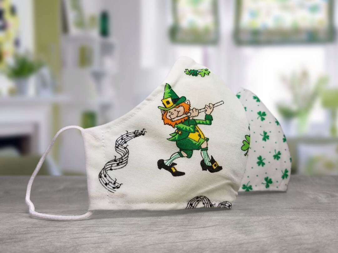LEPRECHAUN Face Mask With Nose Wire, Adult & Kid Sizes, Adjustable - Etsy