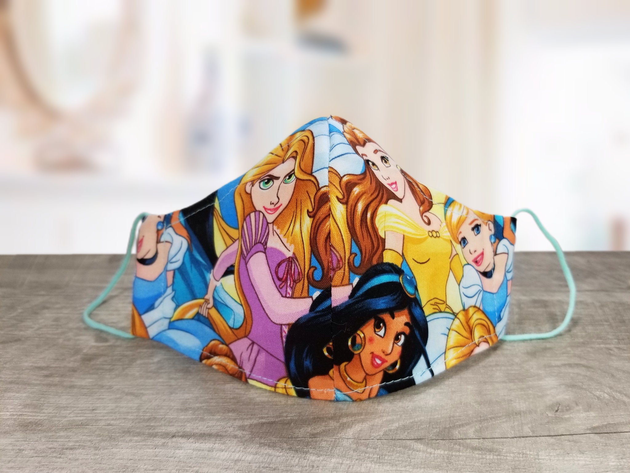 DISNEY PRINCESSES Face Mask for Kids w/Nose Wire Adjustable | Etsy