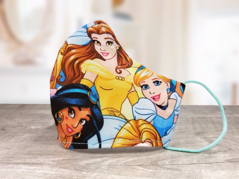 DISNEY PRINCESSES Face Mask for Kids W/nose Wire Adjustable - Etsy