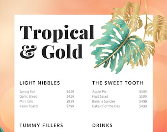 Restaurant Menu | Cafe Menu | Bar Menu | Botanical Leaves Food Menu | 2 ...