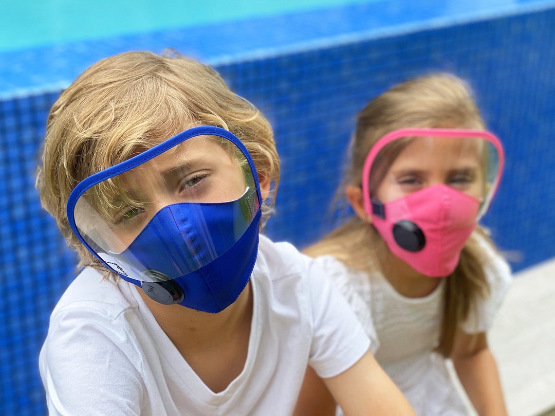Kids face mask with removable eye shield and flexible ear | Etsy