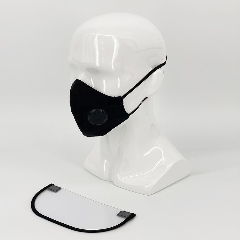 Face mask with detachable plastic eye shield and flexible ear | Etsy