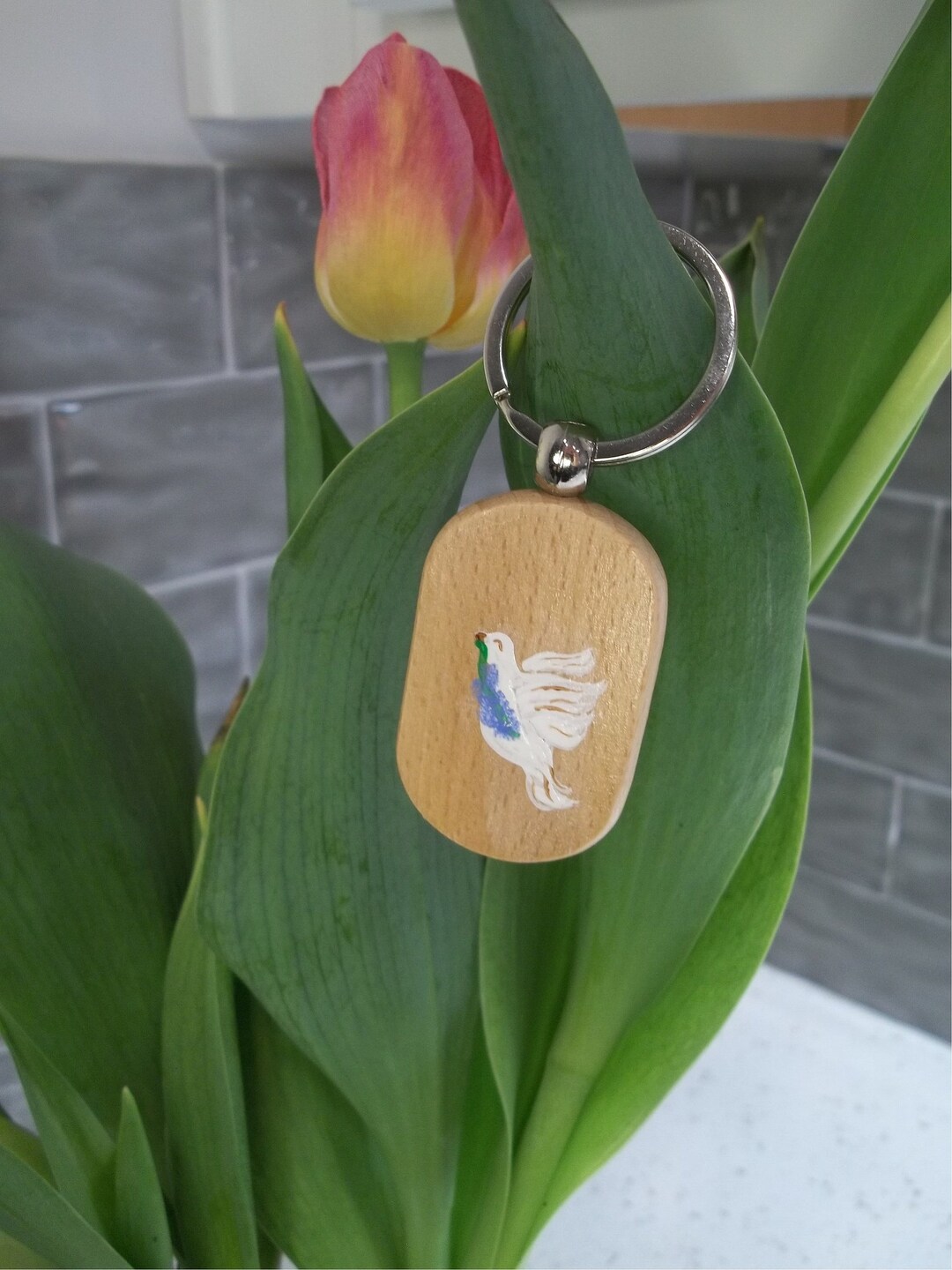 Wooden Keychain | Biblical | Dove | Bereavement - Etsy