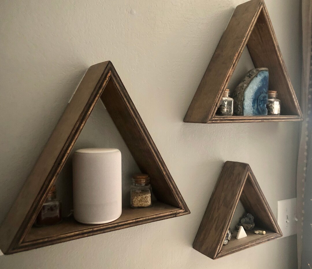 Handmade Alchemy Wooden Triangle Floating Shelf / Shelves (birch, Maple ...