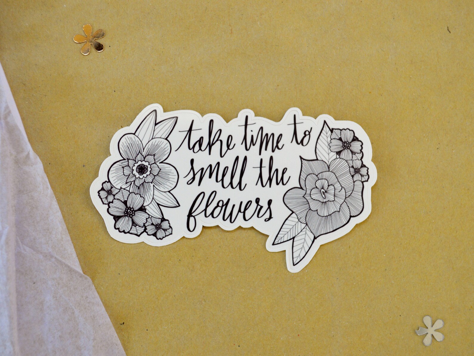 Take Time to Smell the Flowers Vinyl Sticker For Laptops | Etsy
