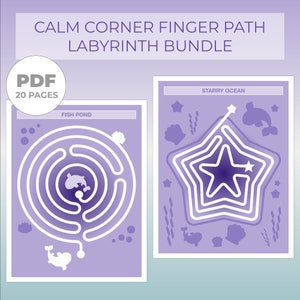Finger Path Worksheets BUNDLE Printable PDF 20 Pages Labyrinth Finger ...