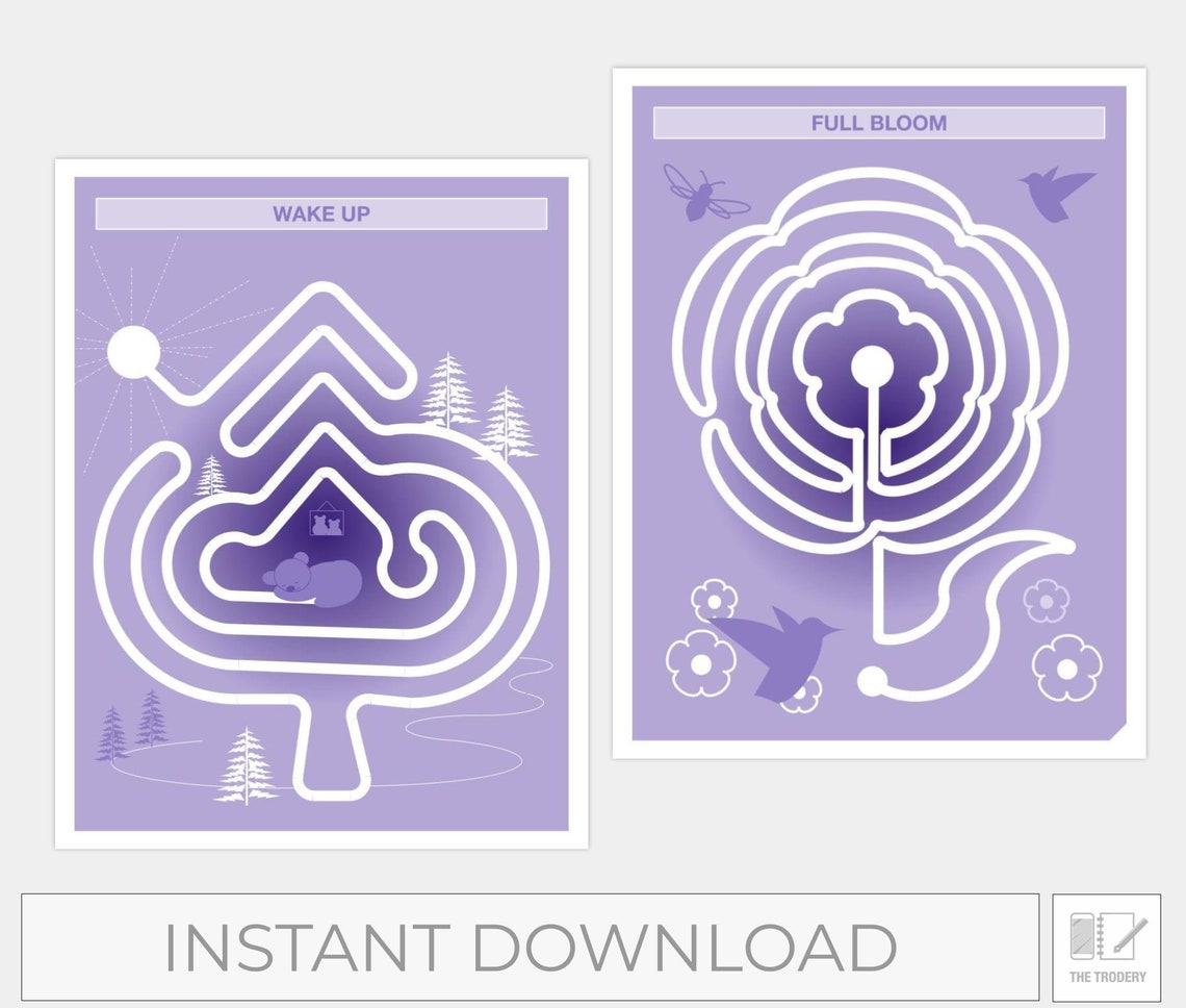 Finger Path Worksheets for Kids Printable PDF 10 Pages Labyrinth for ...