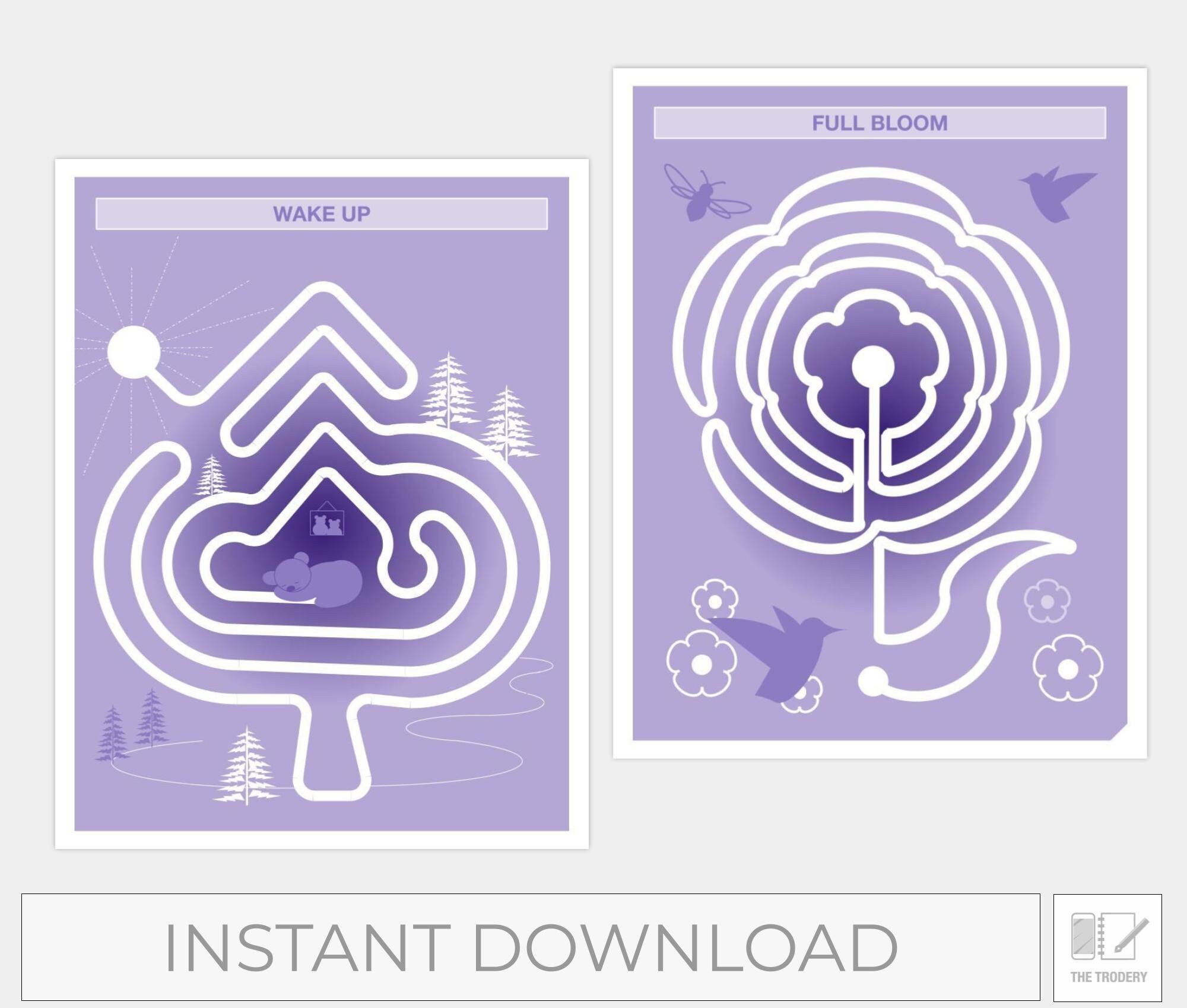 Finger Path Worksheets for Kids Printable PDF 10 Pages Labyrinth for ...
