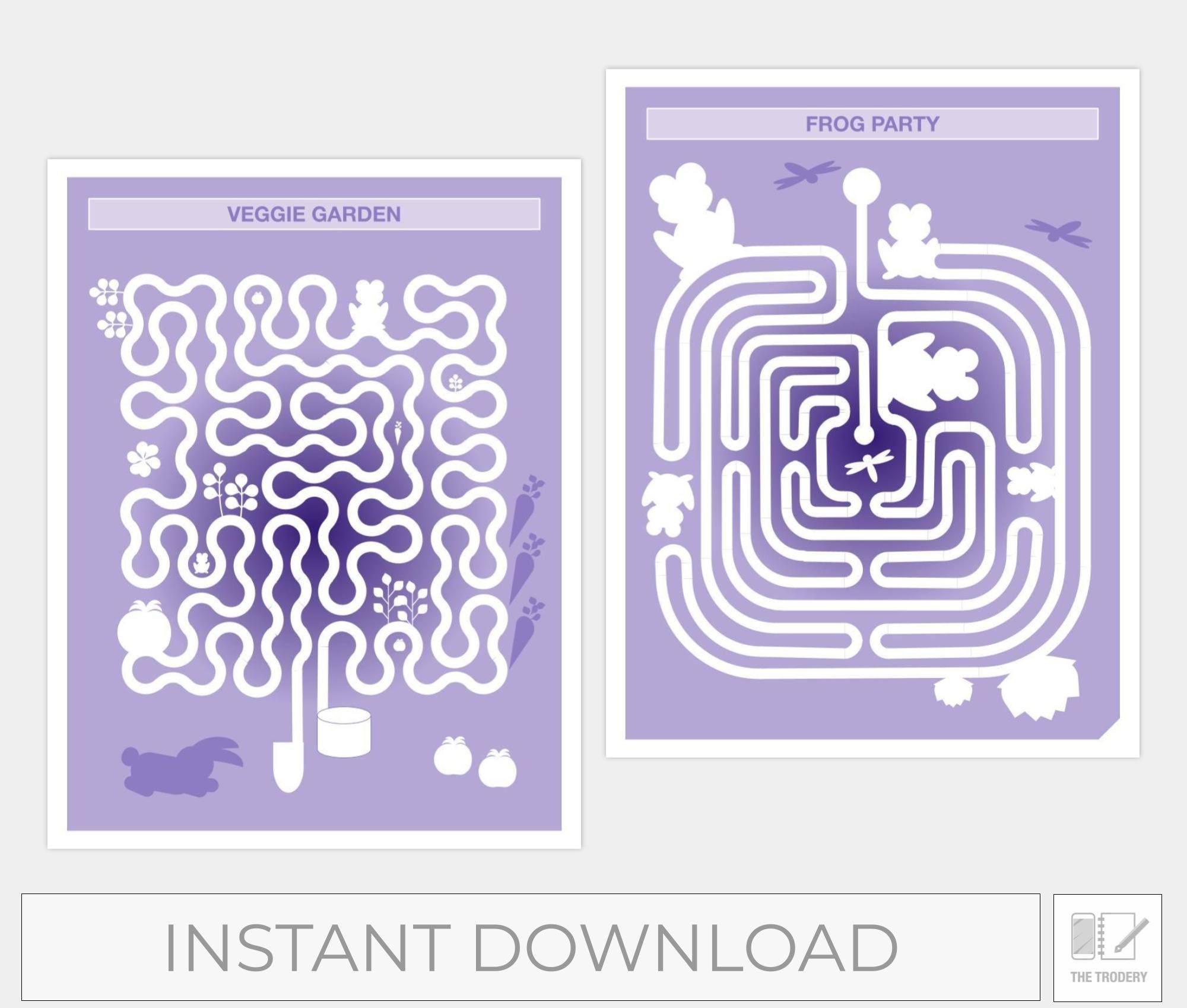 Finger Path Worksheets for Kids Printable PDF 10 Pages | Labyrinth for ...