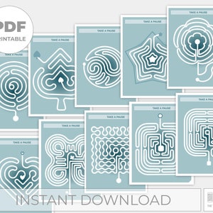 Finger Path Worksheets BUNDLE Printable PDF 20 Pages Labyrinth Finger ...