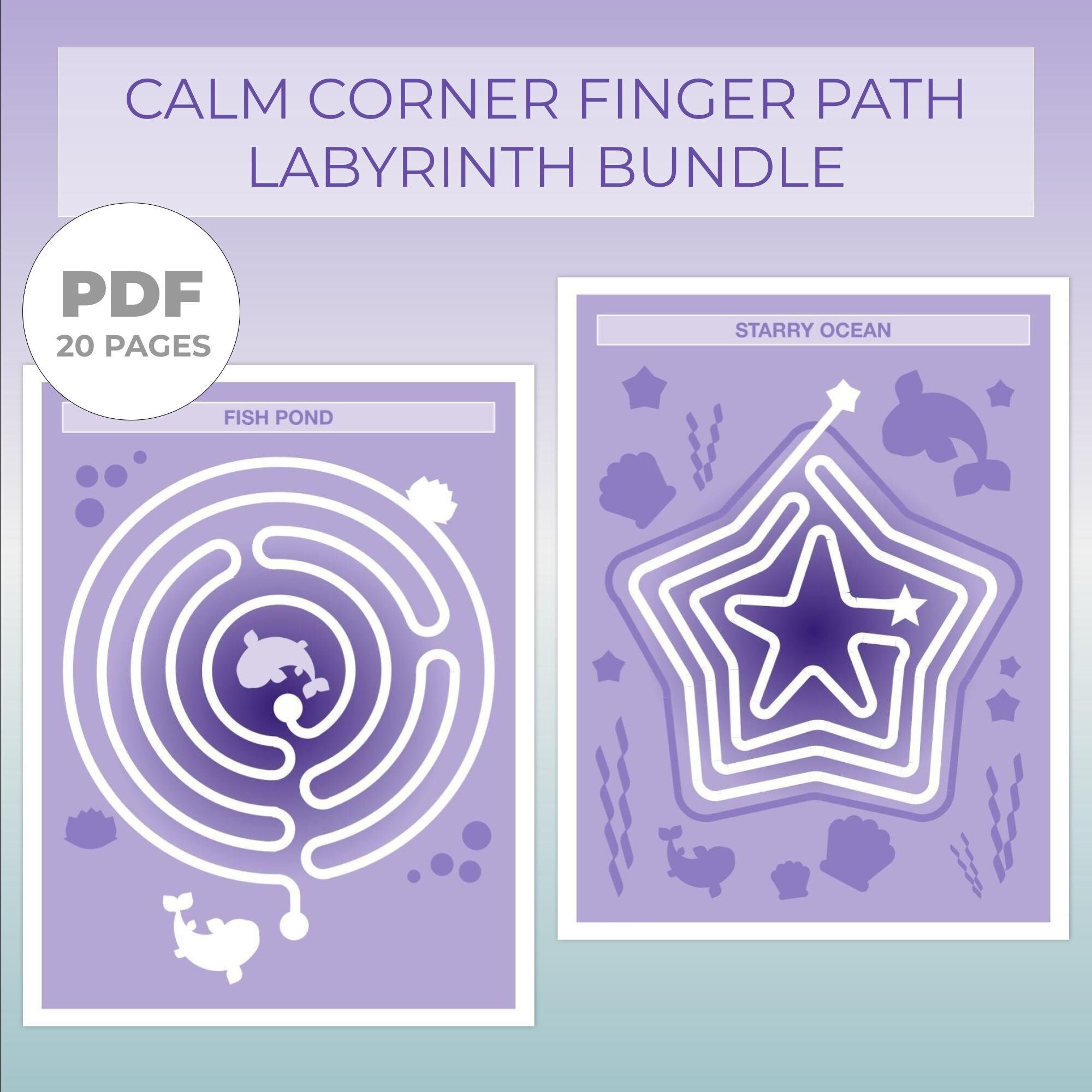 Finger Path Worksheets BUNDLE Printable PDF 20 Pages Labyrinth Finger ...