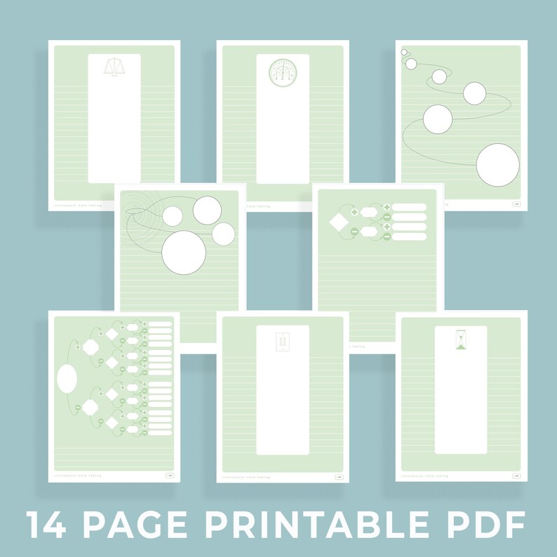 Conceptual Note Taking Bundle Printable PDF Online Planner | Etsy