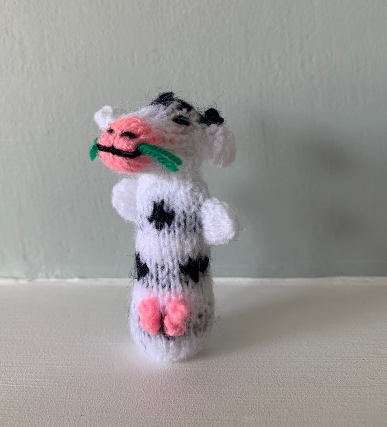 Cow Finger Puppet Card Cow Greeting Card Hand Puppets Card - Etsy