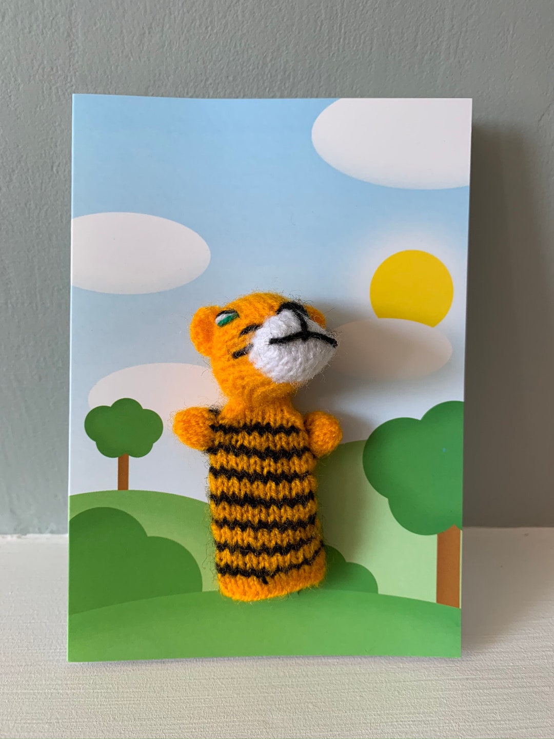 Tiger Greeting Card, Finger Puppet Card, Tiger Greeting Card, Tiger ...