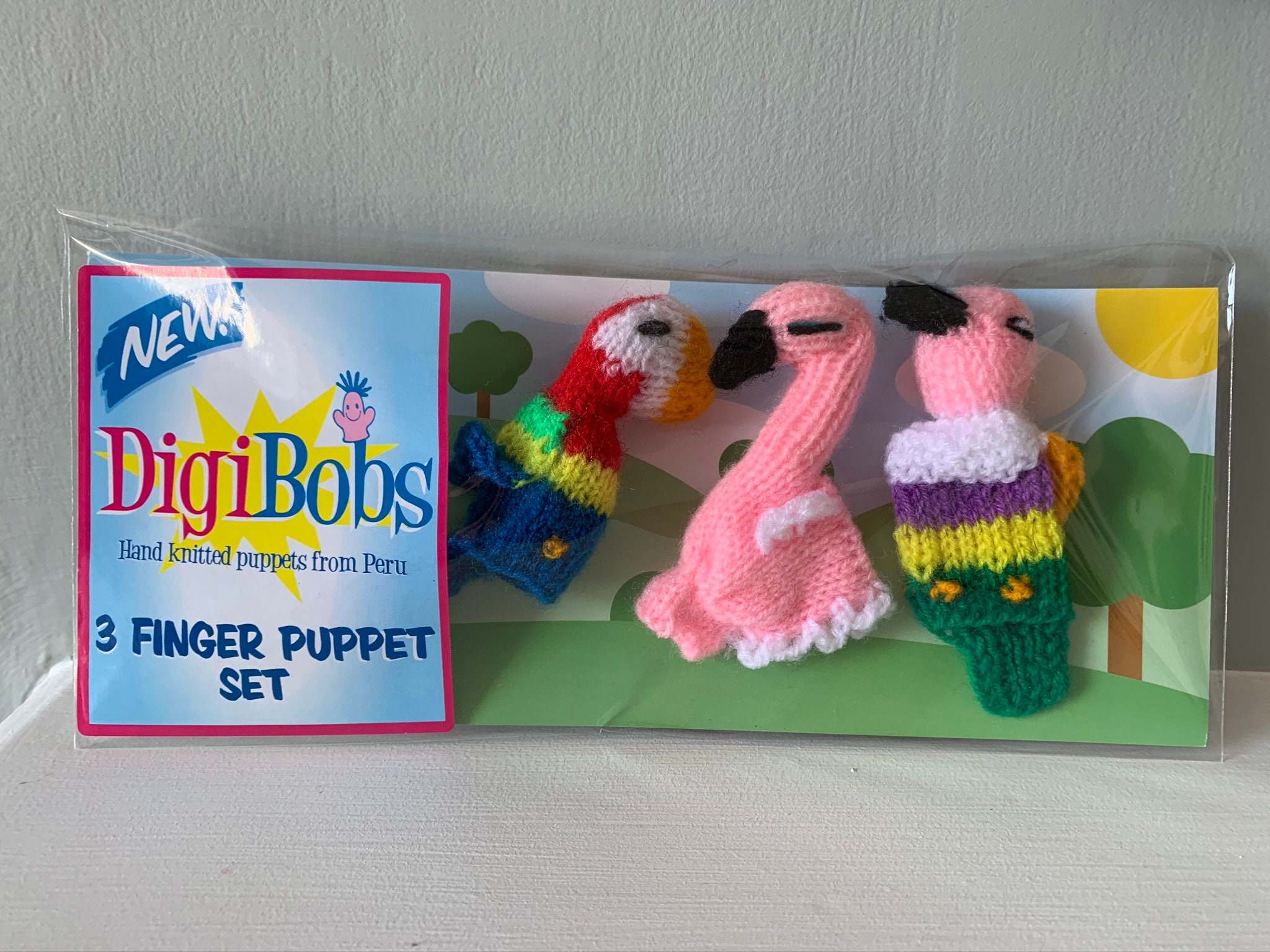 3 Birds Finger Puppets Set, Birds Finger Puppet Set, Hand Knitted ...