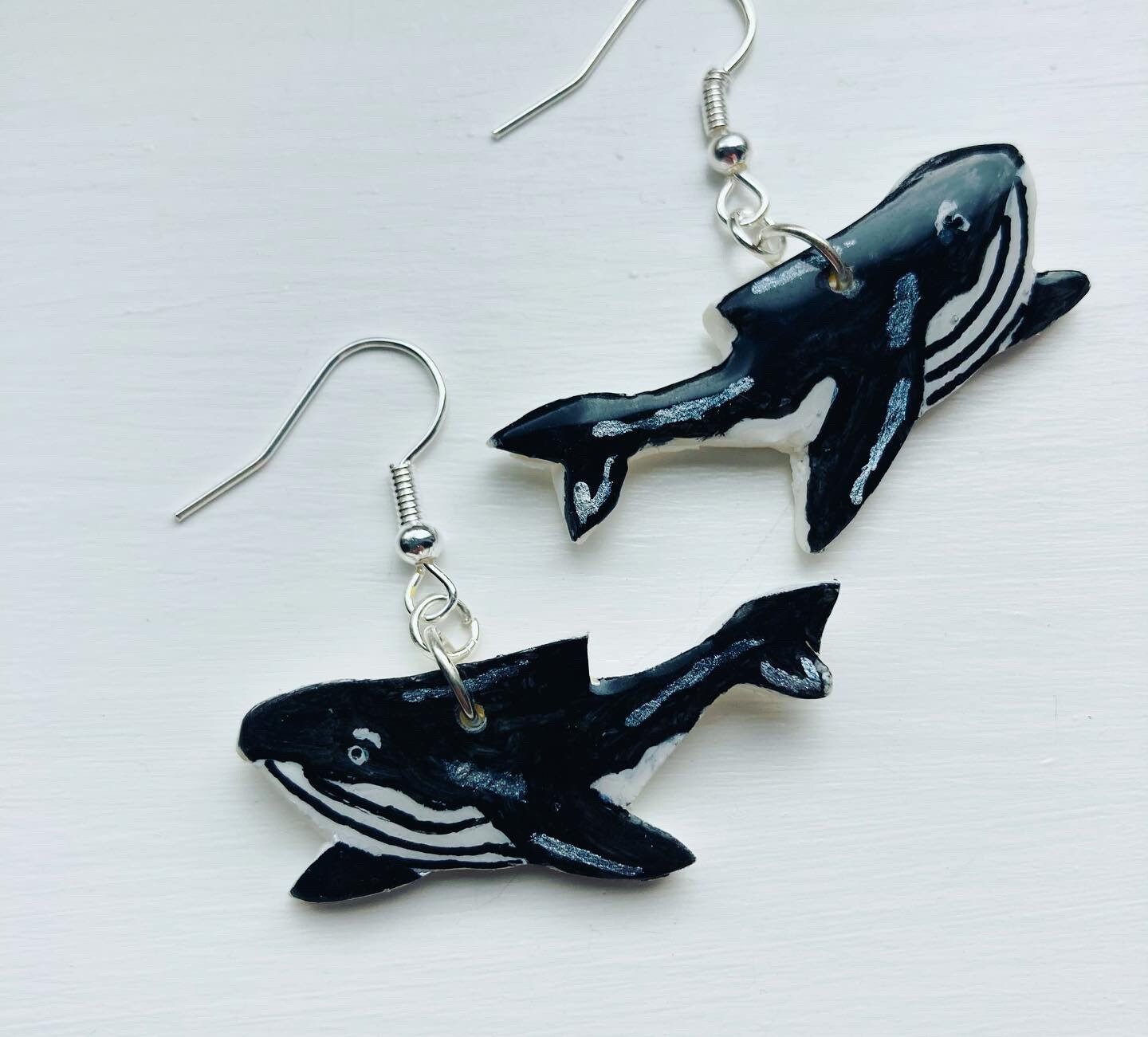 Whale earrings// orca whale earrings// killer whale earrings// | Etsy