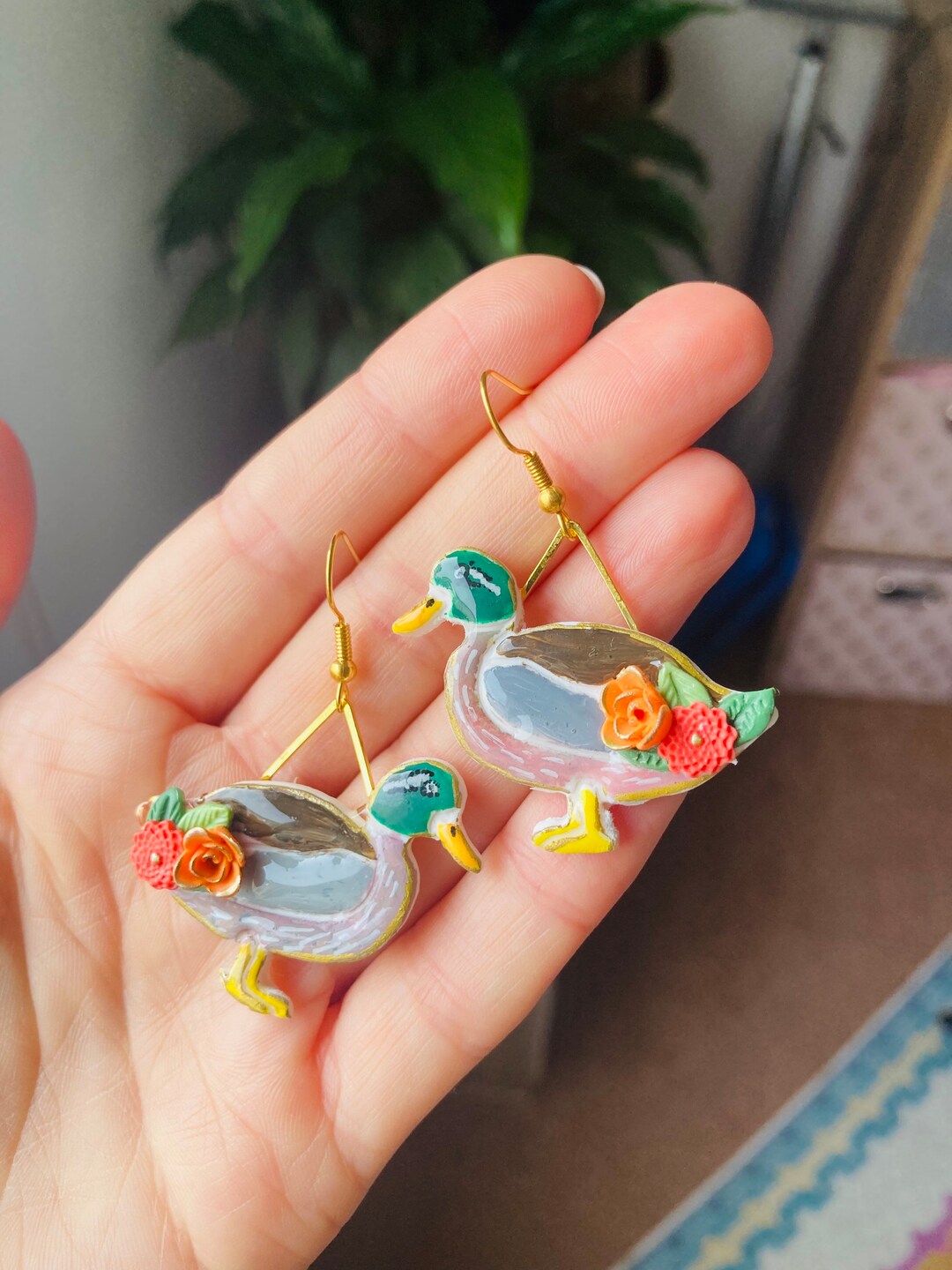 Duck Earrings// Summer Earrings// Animal Earrings// Spring Earrings ...