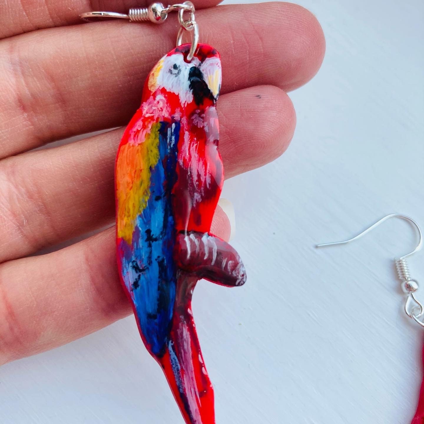 Macaw Parrot Earrings// Clay Parrot Earrings//parrot Earrings// Bird ...