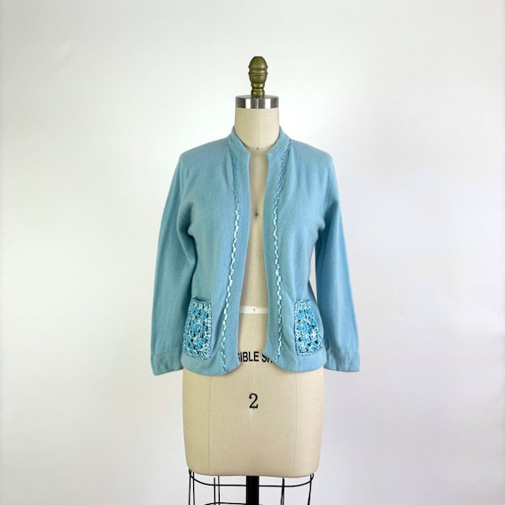 1950's Cashmere Cardigan - Vintage 50's Open Cardigan… - Gem