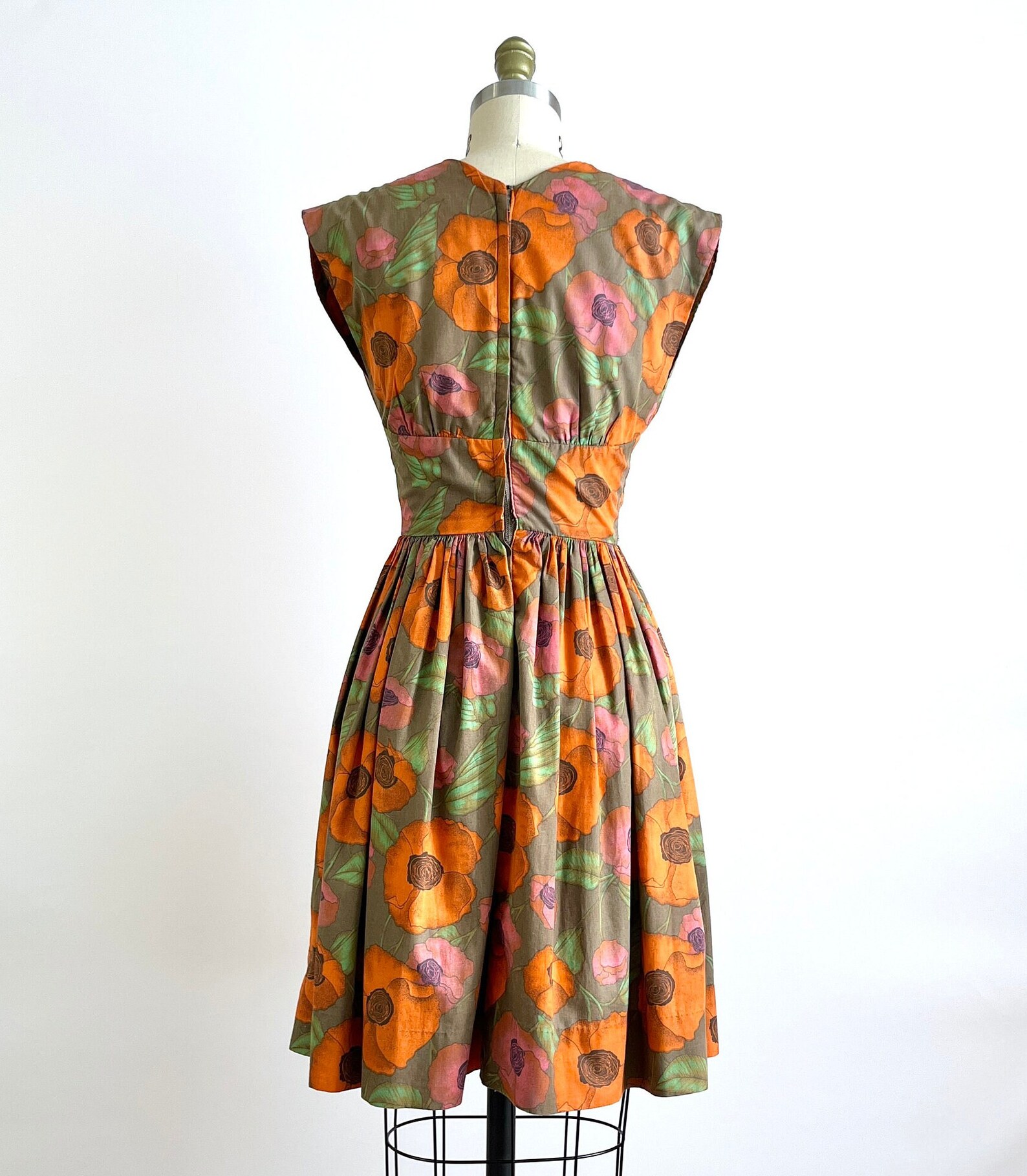 1950's Vintage Poppy Print Dress by Jonathan Logan - 50's Fit & Flare ...